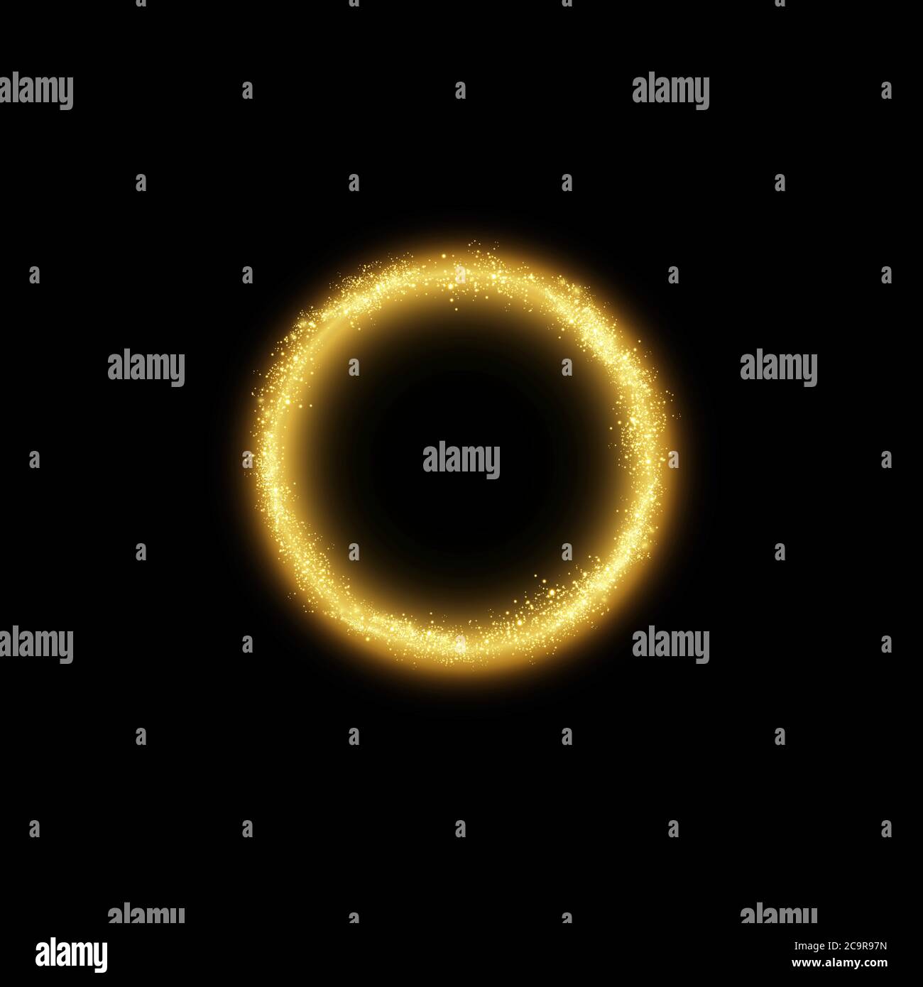 Magic gold circle light effect. Illustration isolated on background ...