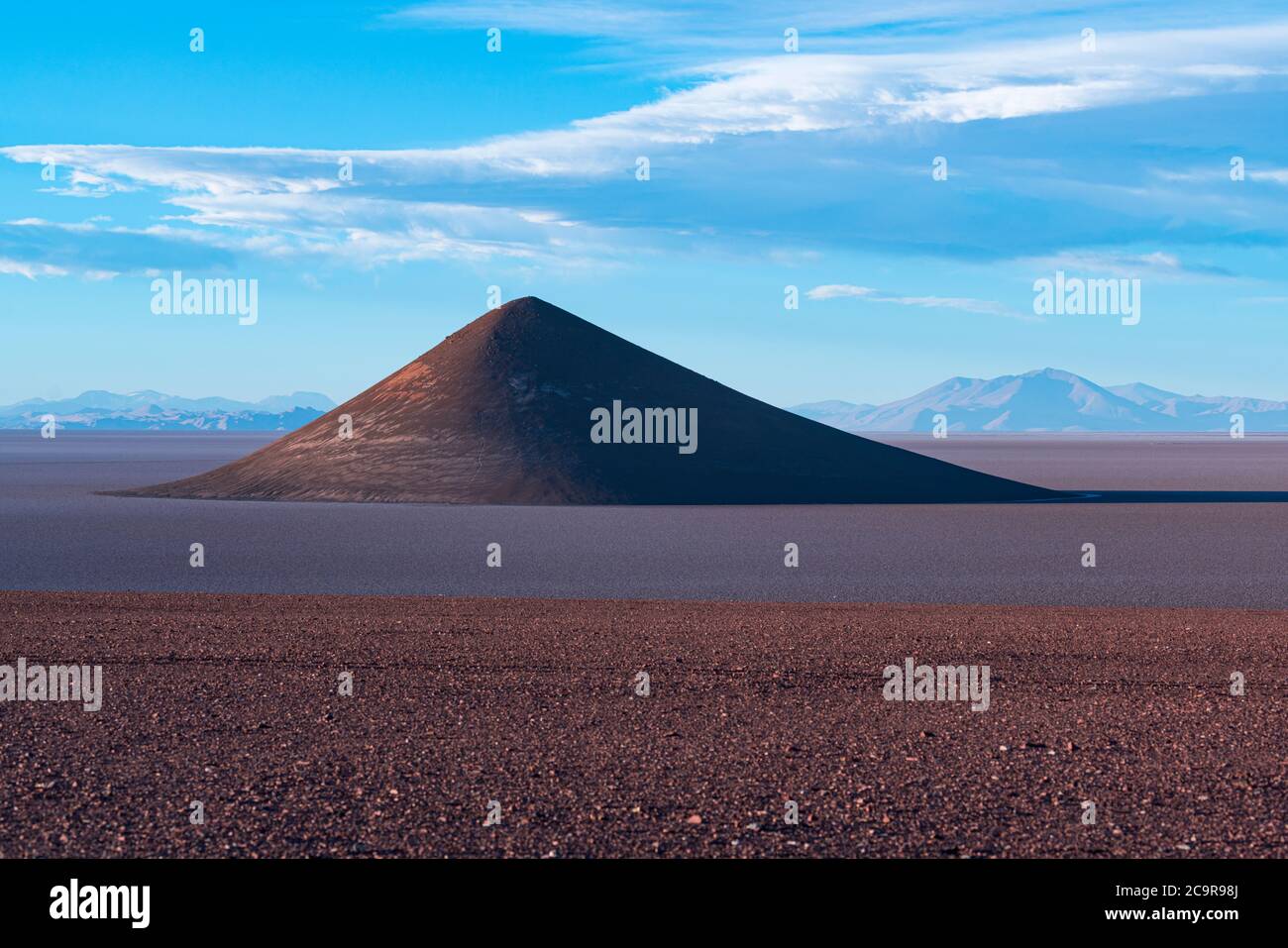 Cone of Arita, in the desert landscape of the Salar de Arizaro, La Puna ...