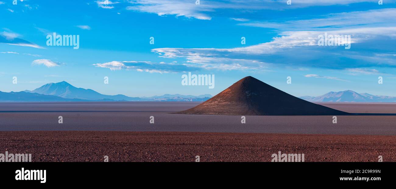 Cone of Arita, in the desert landscape of the Salar de Arizaro, La Puna ...
