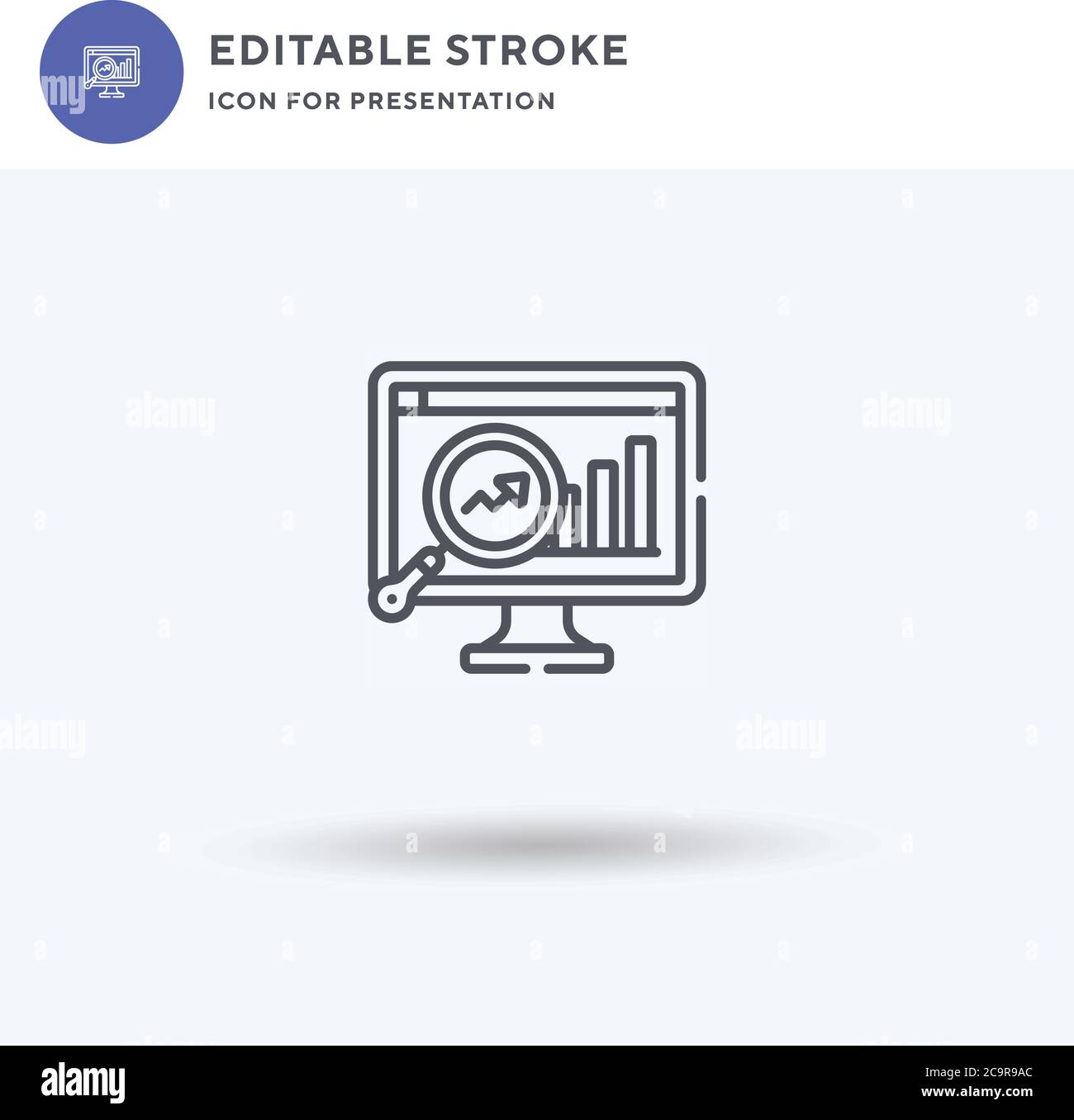 Data Analysis icon vector, filled flat sign, solid pictogram isolated ...