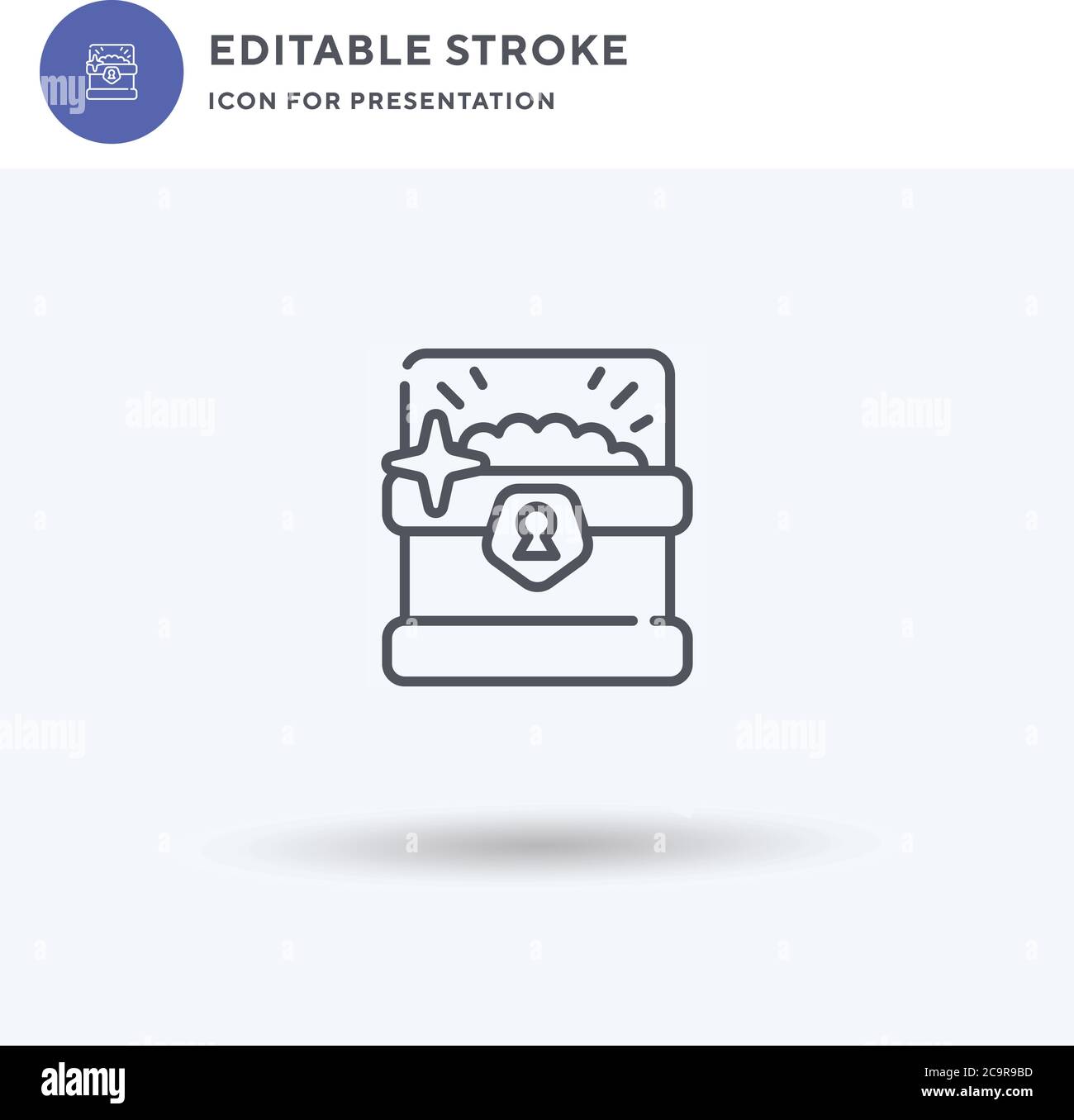 Treasure Chest icon vector, filled flat sign, solid pictogram isolated ...