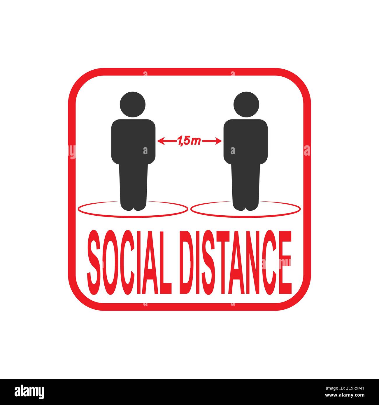 Vector icon, sign of social distance. Flat design isolated on white ...