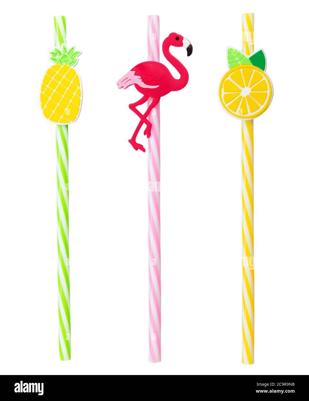 Set of cocktail straws isolated on white background Stock Photo - Alamy