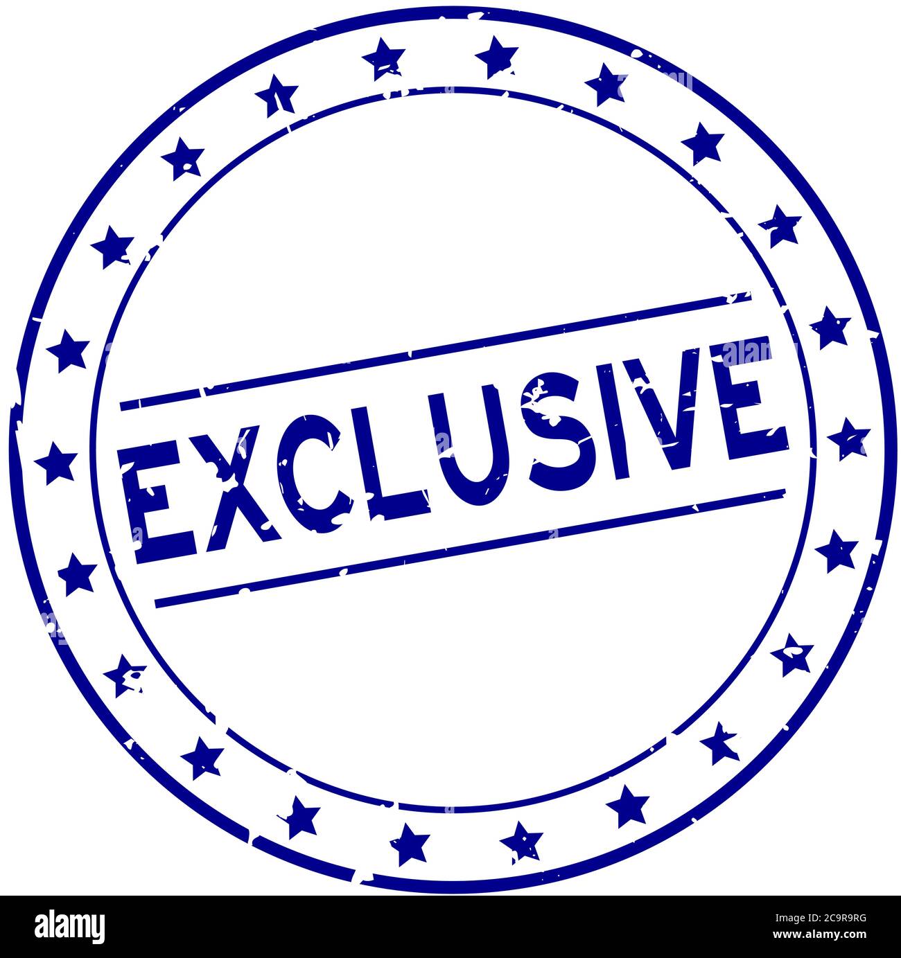Grunge blue exclusive word round rubber seal stamp on white background Stock Vector Image & Art ...