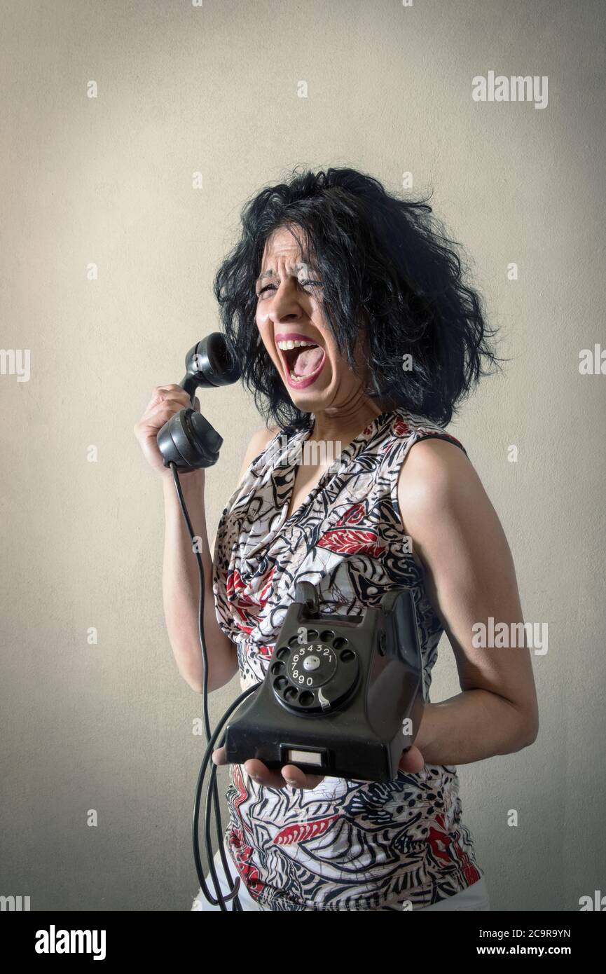 Hysterical and woman hi-res stock photography and images - Alamy