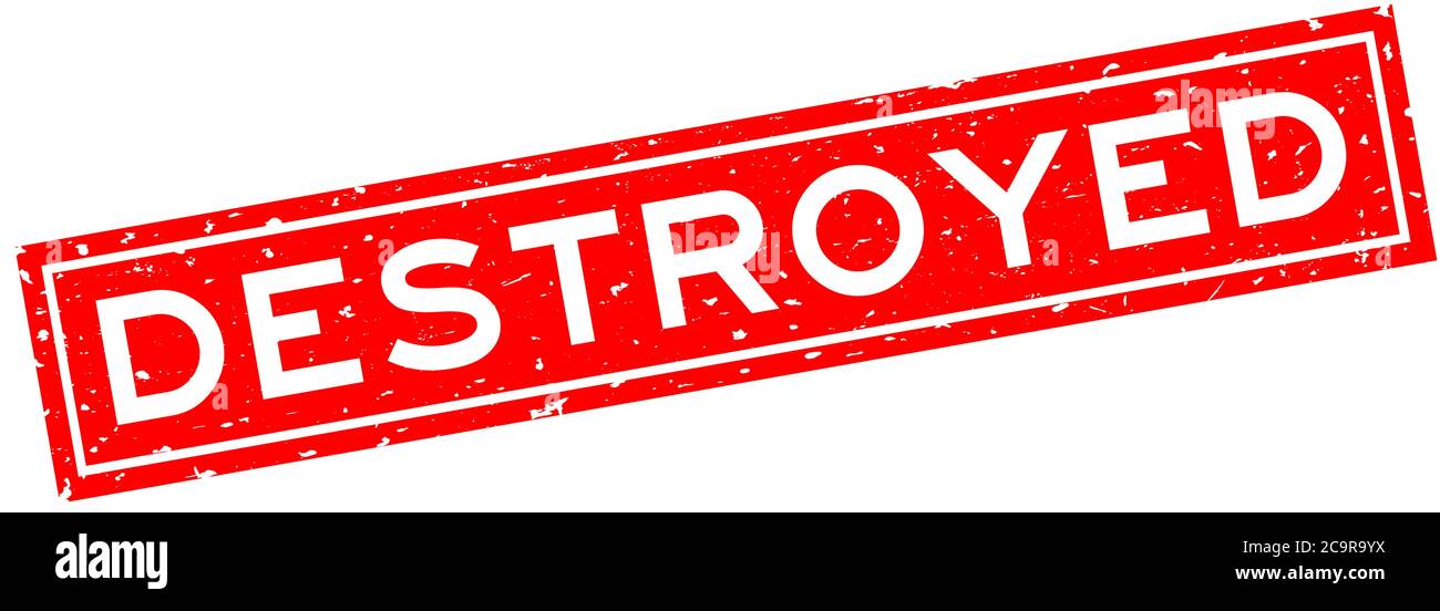 Grunge red destroyed word square rubber seal stamp on white background ...