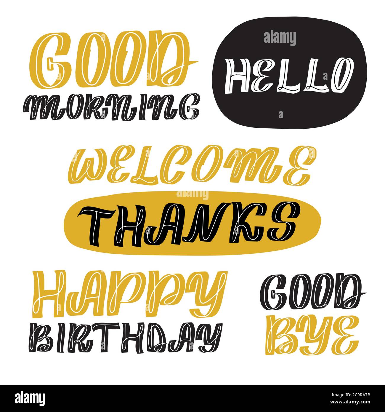 Vector calligraphy illustration isolated on white background Stock ...