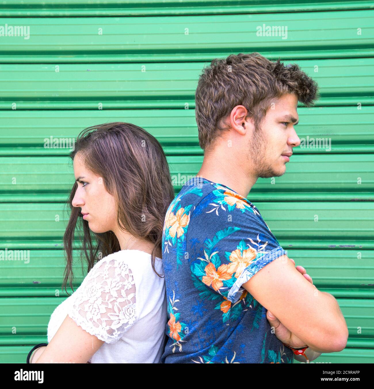 beautiful young couple arguing for misunderstanding Stock Photo - Alamy