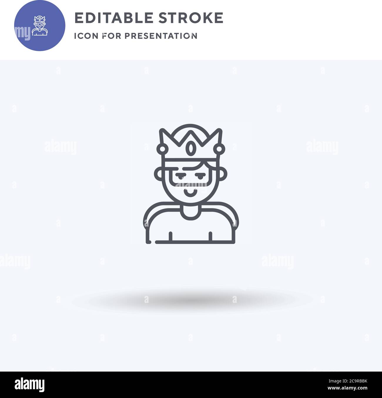 King icon vector, filled flat sign, solid pictogram isolated on white ...