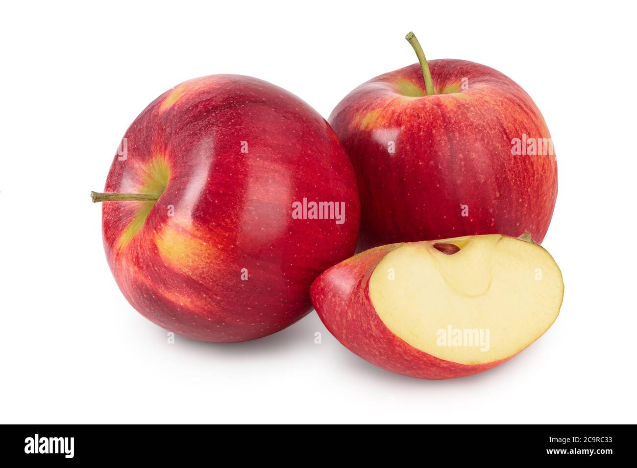 Red apple with slice isolated on white background with clipping path ...