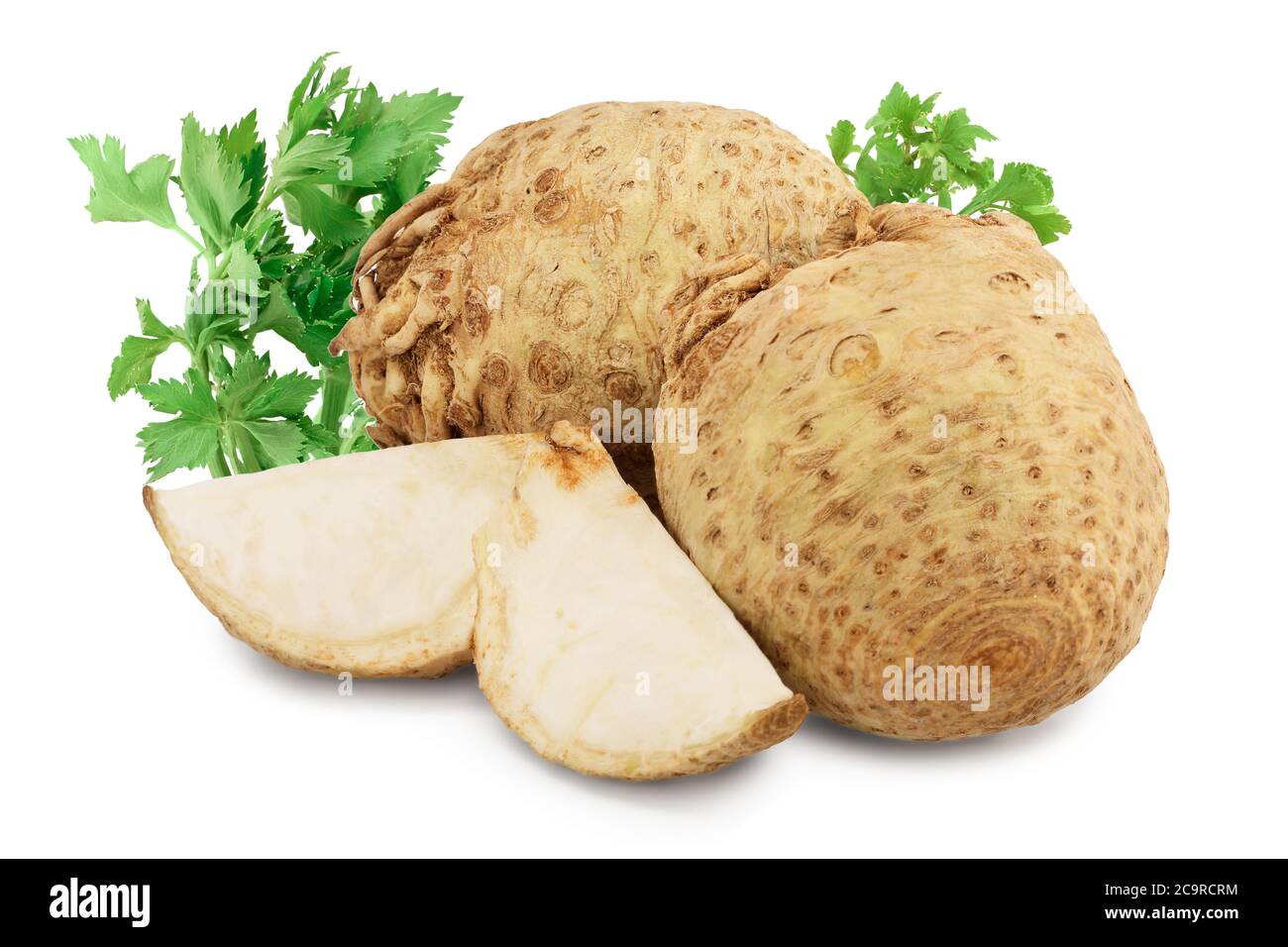 Fresh celery root isolated on white background Stock Photo - Alamy