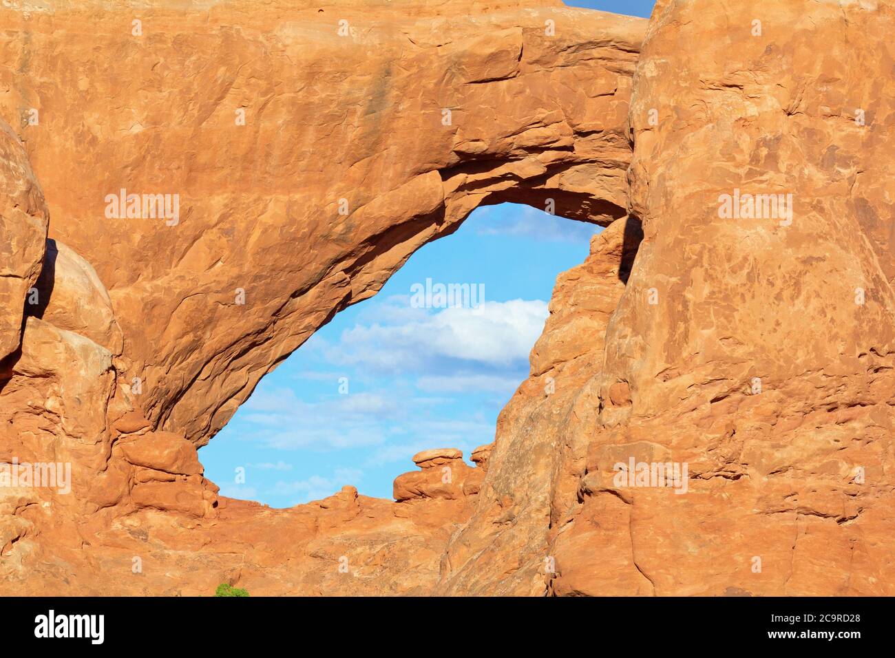 Famous South window arch in the Arches National park, Utah, USA Stock ...