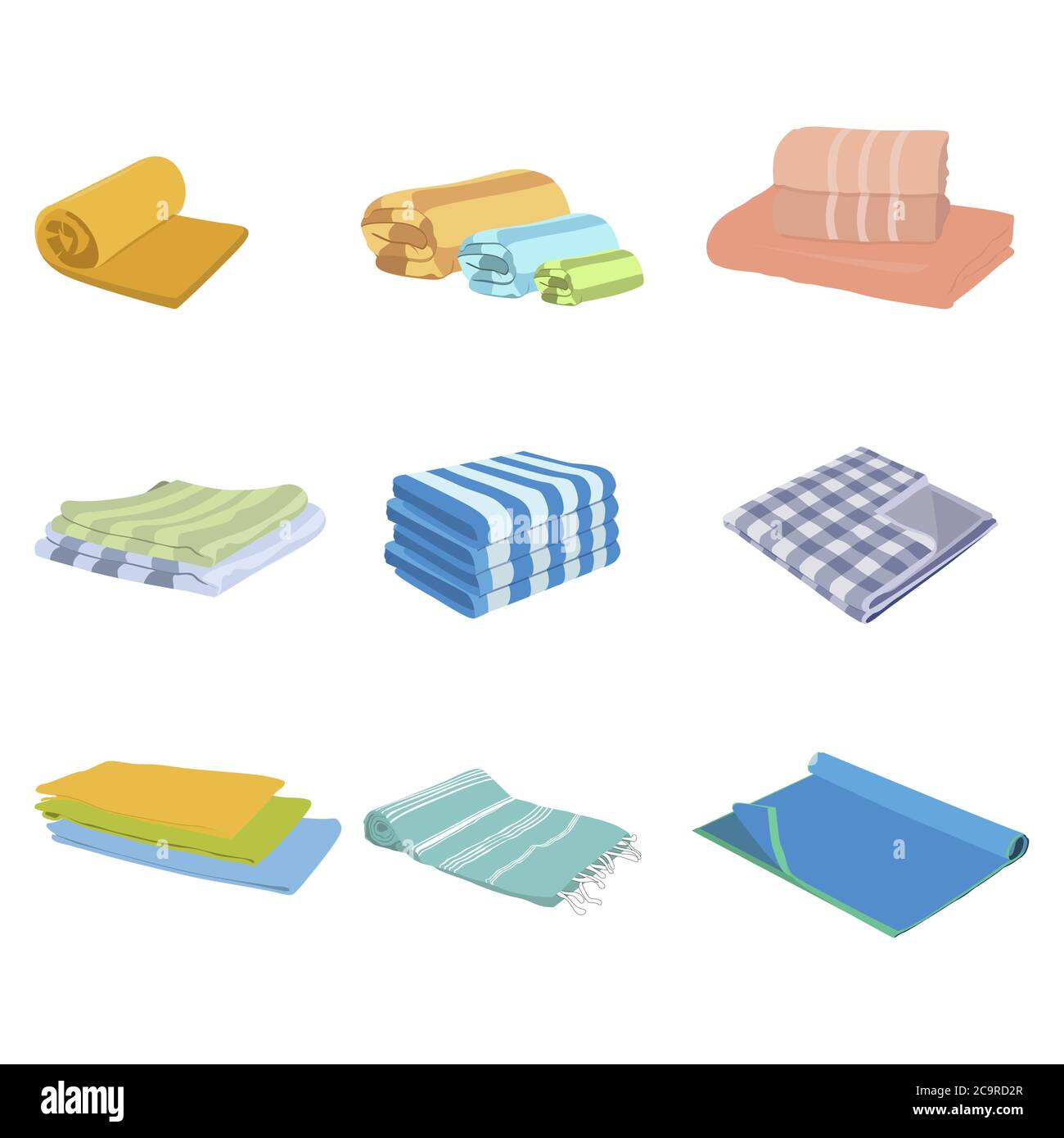 Stack folded colorful fabric Stock Vector Images - Alamy