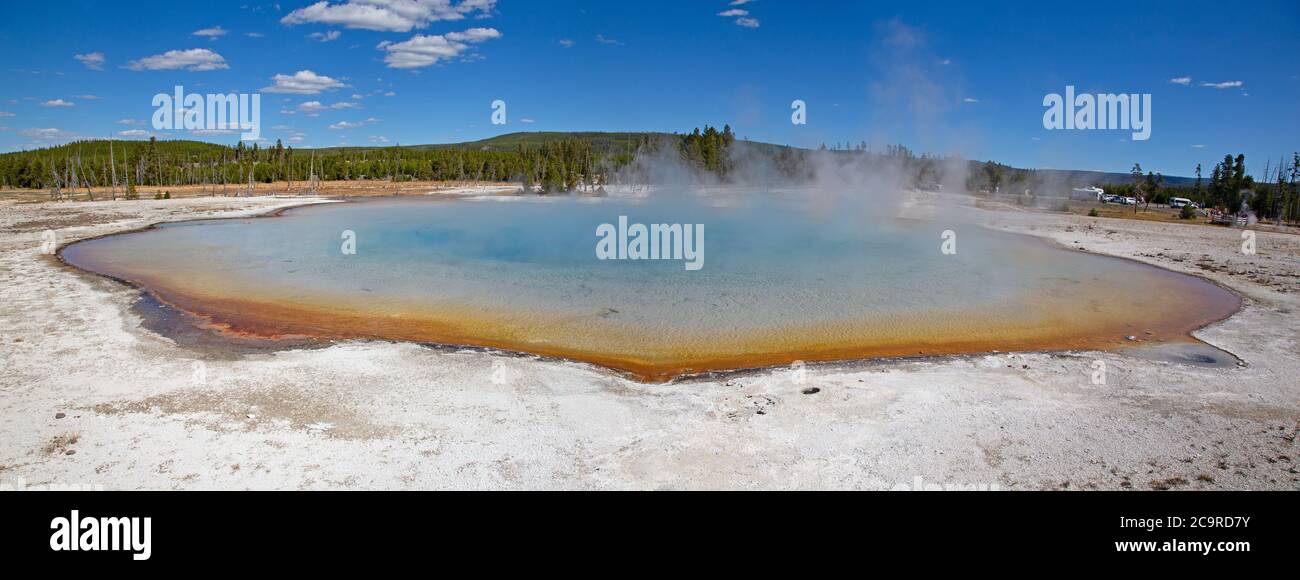 Colorful hot water pool in the Yellowstone National park, USA Stock ...