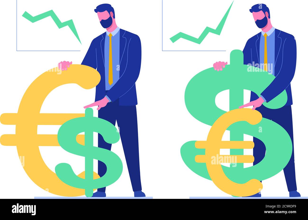 Dollar euro exchange rate. Currency exchange concept Stock Vector Image ...