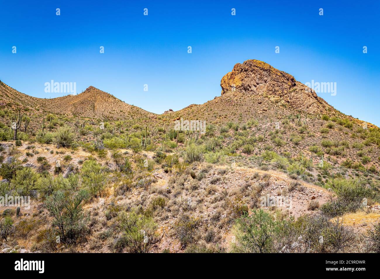 Desert views along Arizona State Rout 88, a former stagecoach route ...