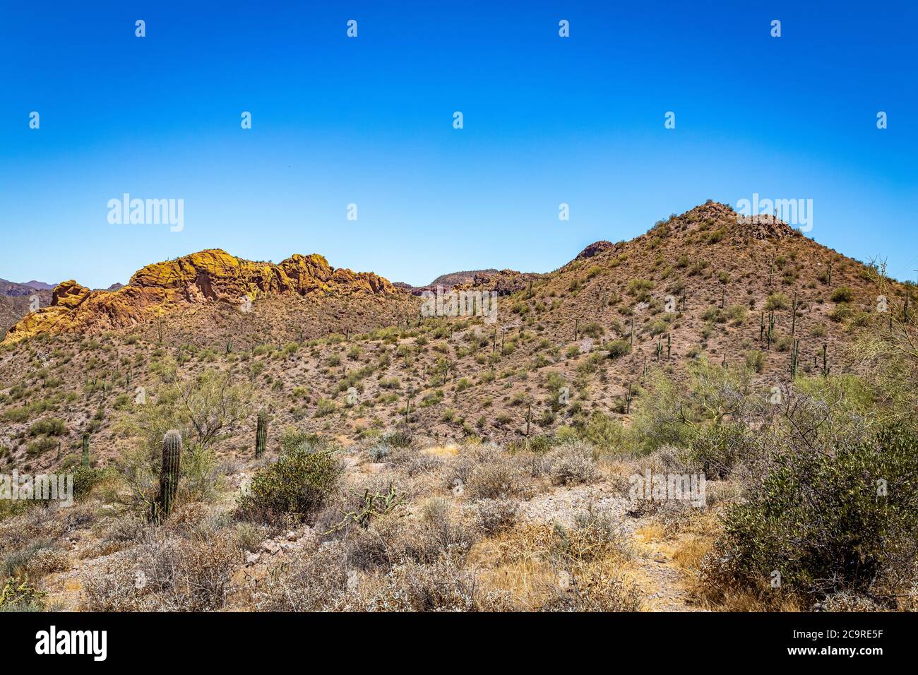 Desert views along Arizona State Rout 88, a former stagecoach route ...