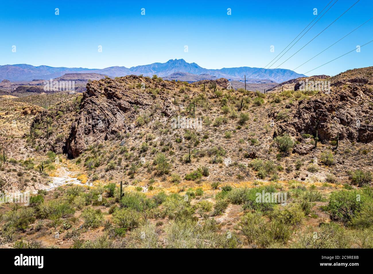 Desert views along Arizona State Rout 88, a former stagecoach route ...