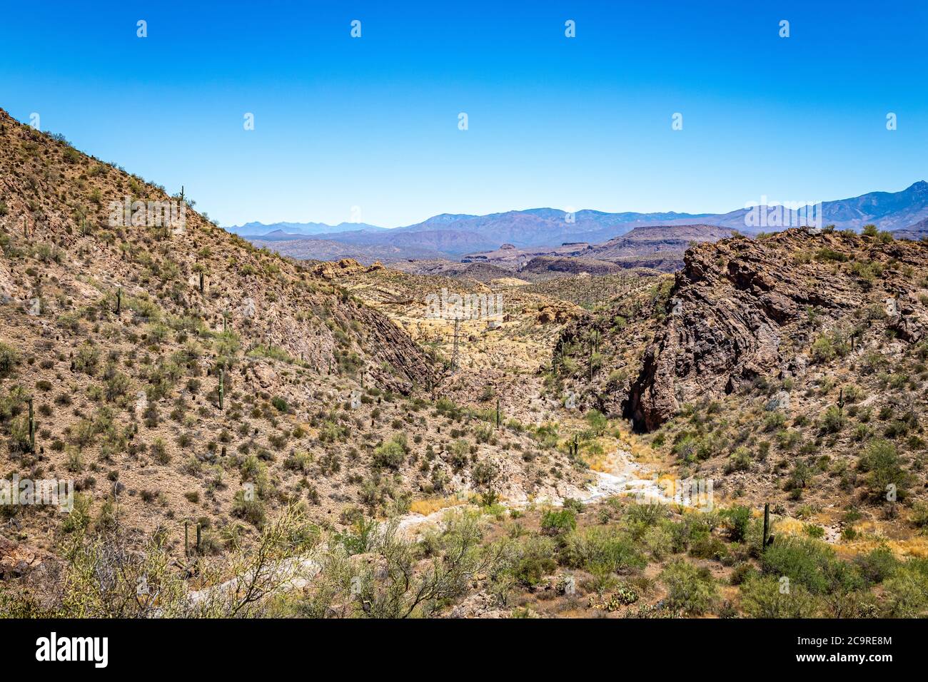 Desert views along Arizona State Rout 88, a former stagecoach route ...