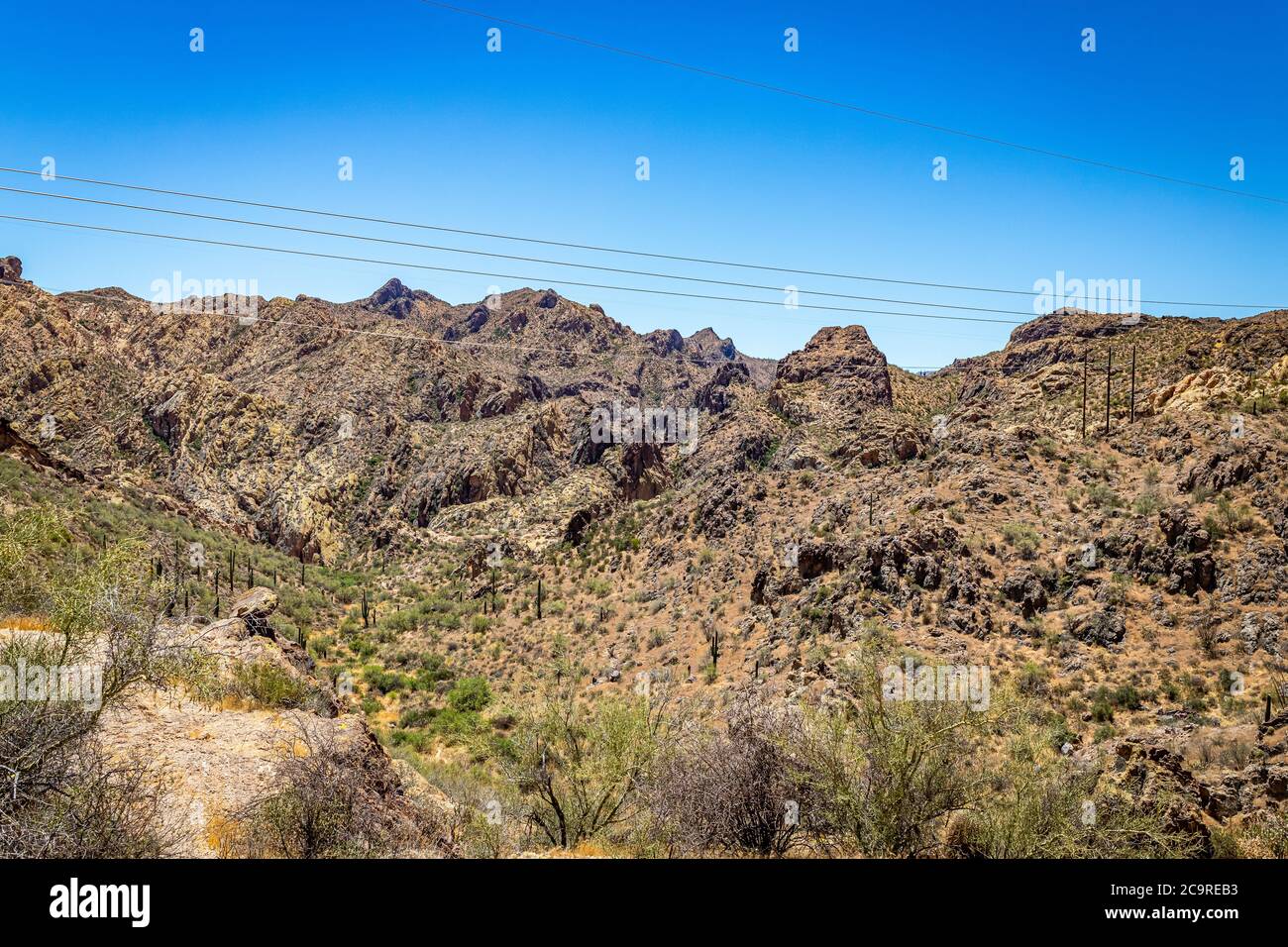 Desert views along Arizona State Rout 88, a former stagecoach route ...