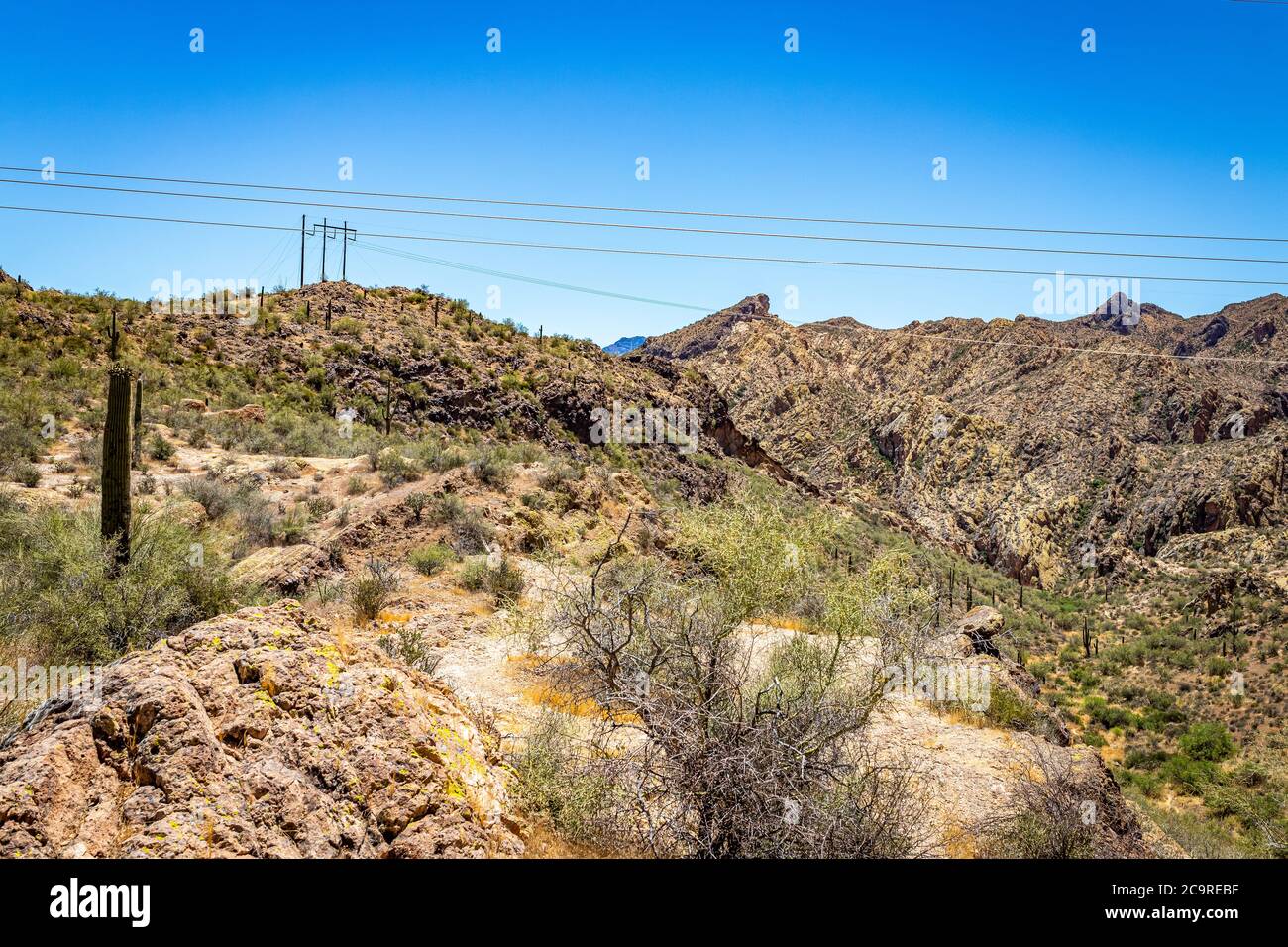 Desert views along Arizona State Rout 88, a former stagecoach route ...