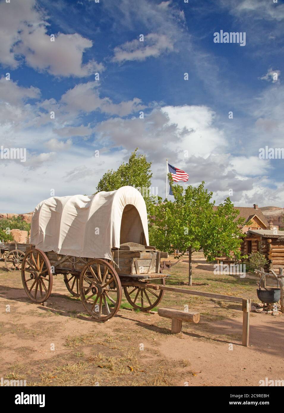 Historial outpost of the Wild West Pioneers on the border between ...