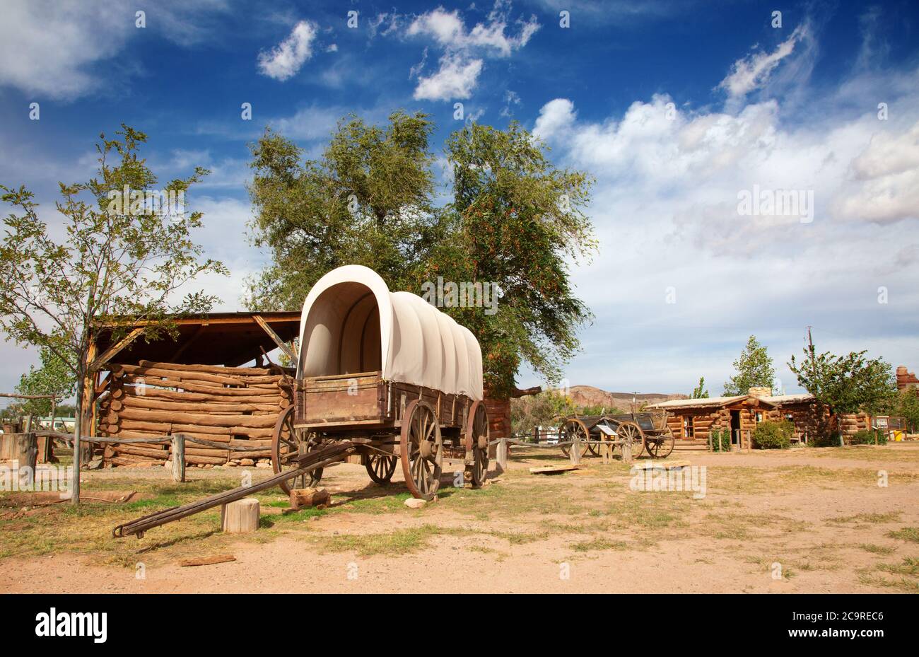 Historial outpost of the Wild West Pioneers on the border between ...