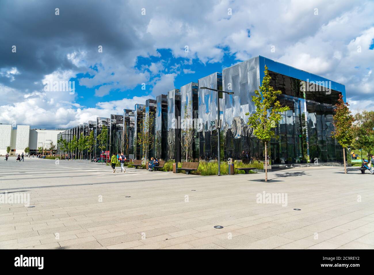 MOSCOW, RUSSIA -July 31, 2020: Khodynka field new modern area walking ...