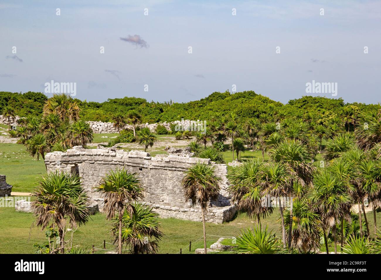 Ruins of the Mayan fortress and temple near Tulum, Mexico Stock Photo ...