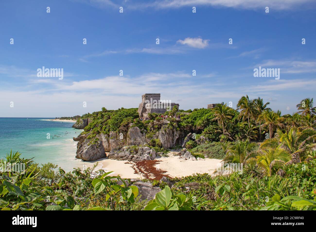 Ruins of the Mayan fortress and temple near Tulum, Mexico Stock Photo ...