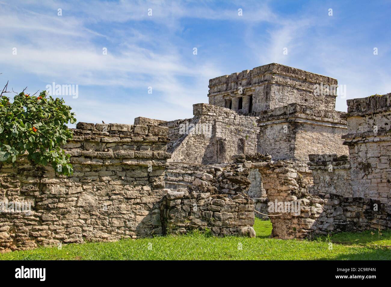 Ruins of the Mayan fortress and temple near Tulum, Mexico Stock Photo ...