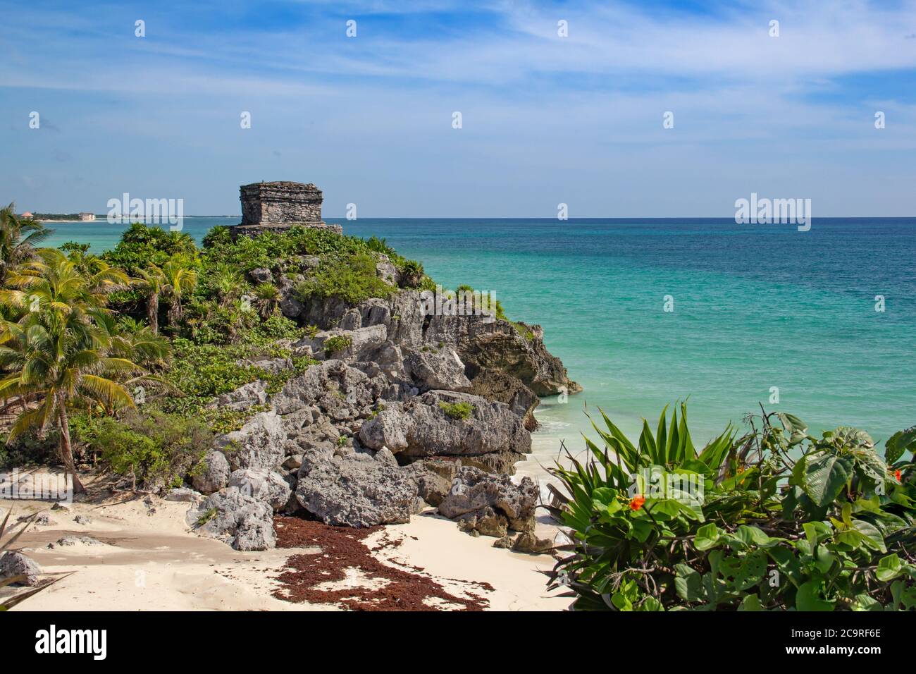 Ruins of the Mayan fortress and temple near Tulum, Mexico Stock Photo ...
