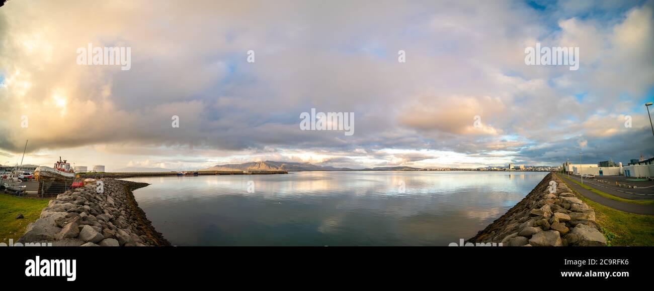 Panorama Beautiful landscape of Iceland, Summertime Stock Photo - Alamy