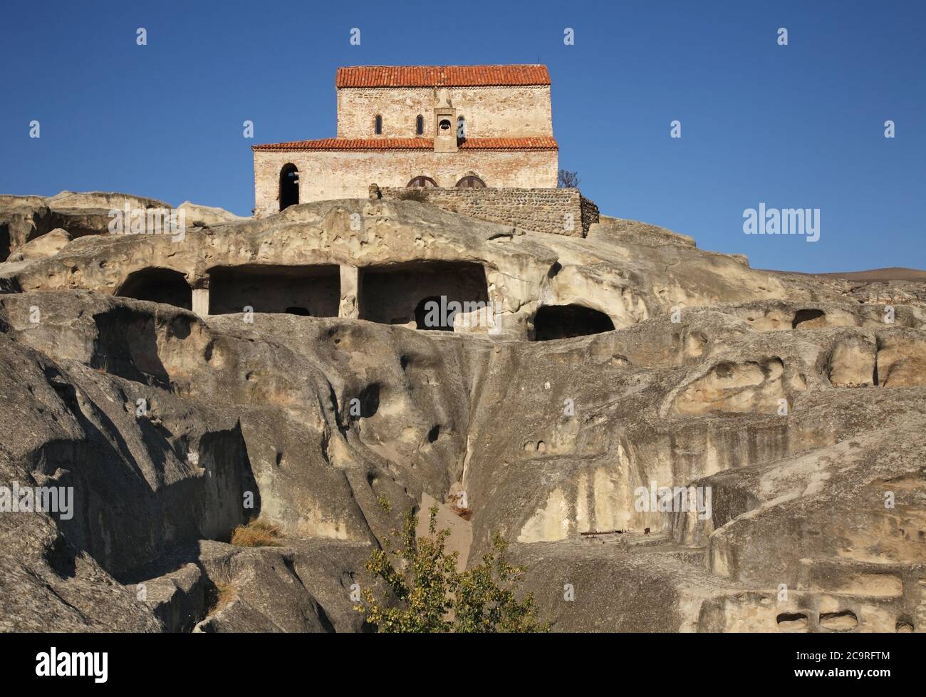 Ancient basilica at Uplistsikhe cave complex (Lord's fortress) near ...