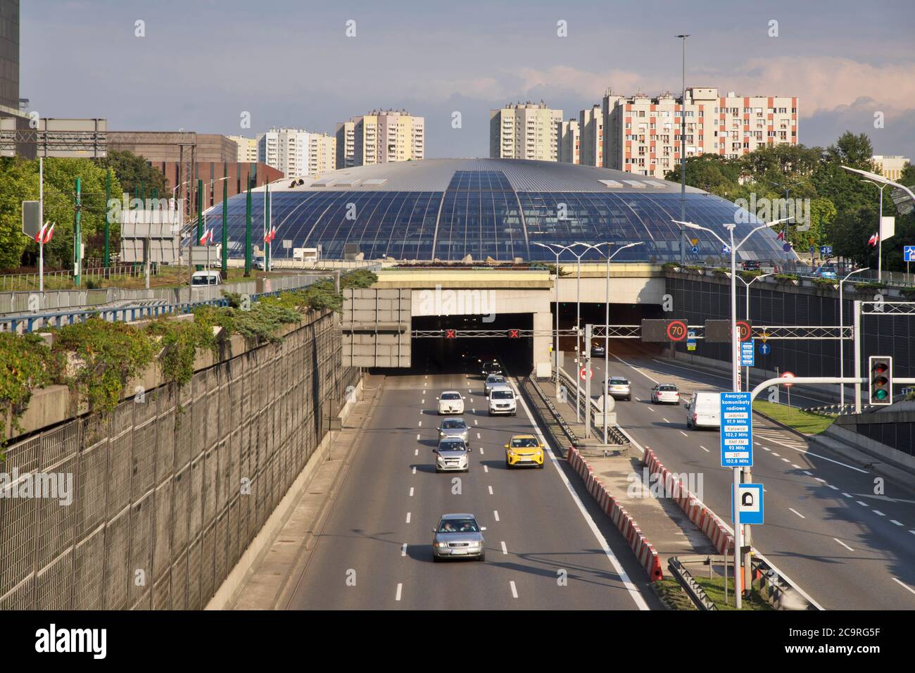Chorzowska street and Rondo of General Zietek in Katowice. Poland Stock ...