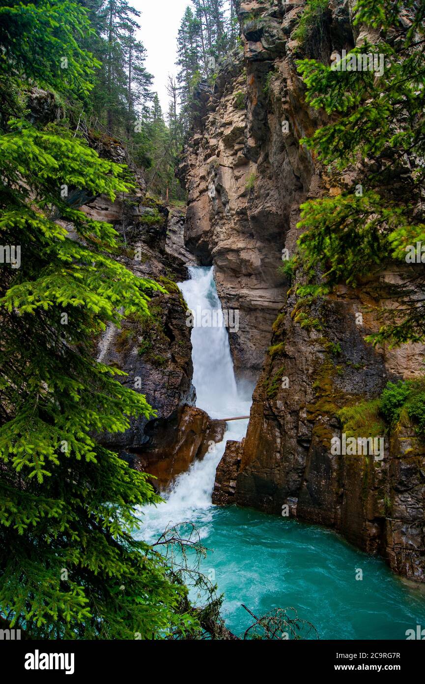 Waterfall Down the Gorge Rocks Stock Photo - Alamy
