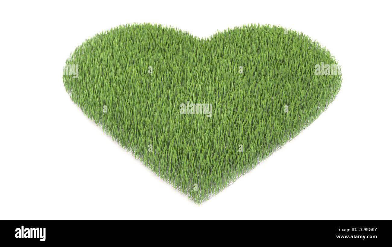 Grass forming heart shape. 3D rendering Stock Photo - Alamy