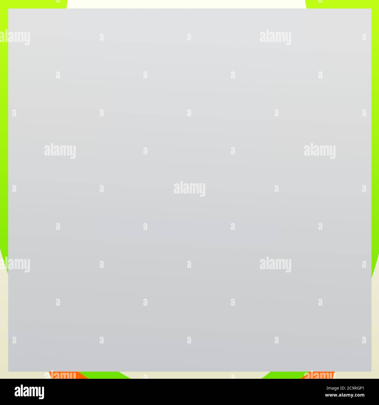 Empty Grey Square Box On Green & Orange Shapes Background Template-For ...