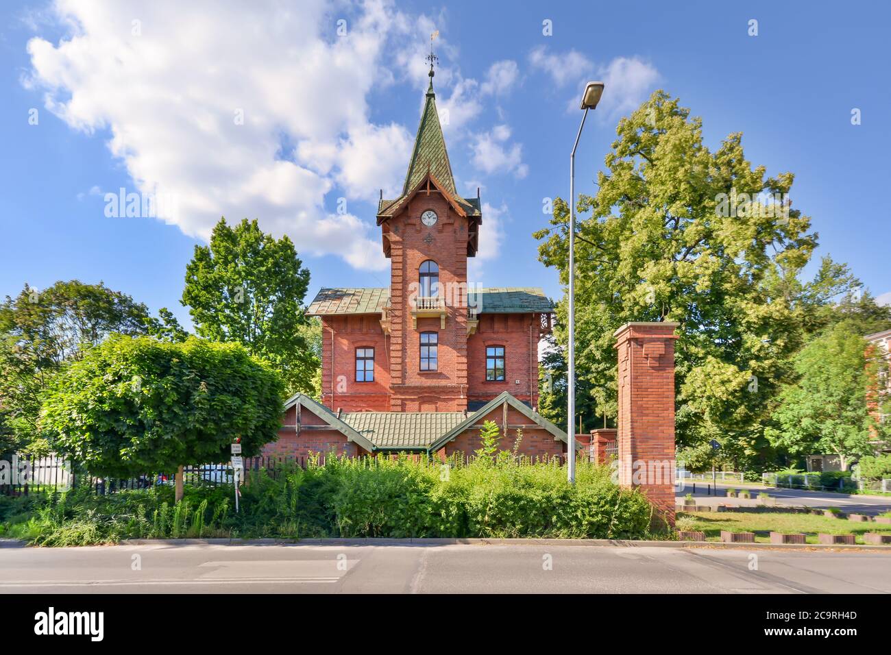 Restored historic building in the city center of Lodz, Poland Stock ...