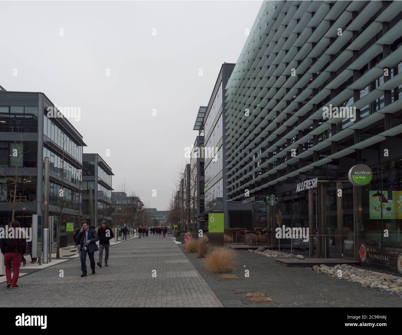 Prague, Czech Republic, December 5, 2019: street view of Chodov ...