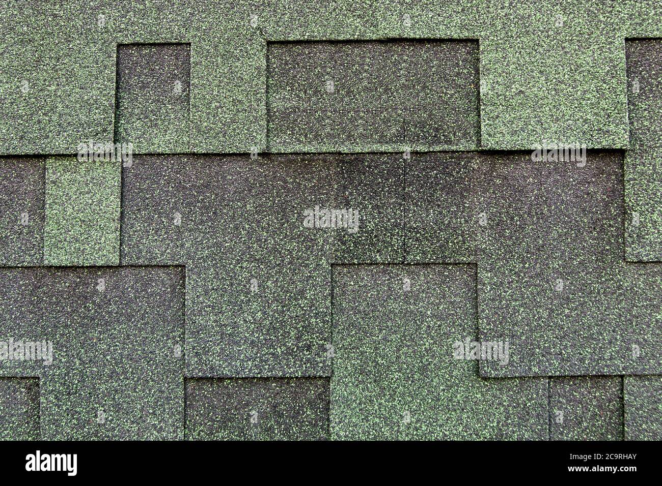 Roofing Shingles green and gray color, roof tile texture Stock Photo ...
