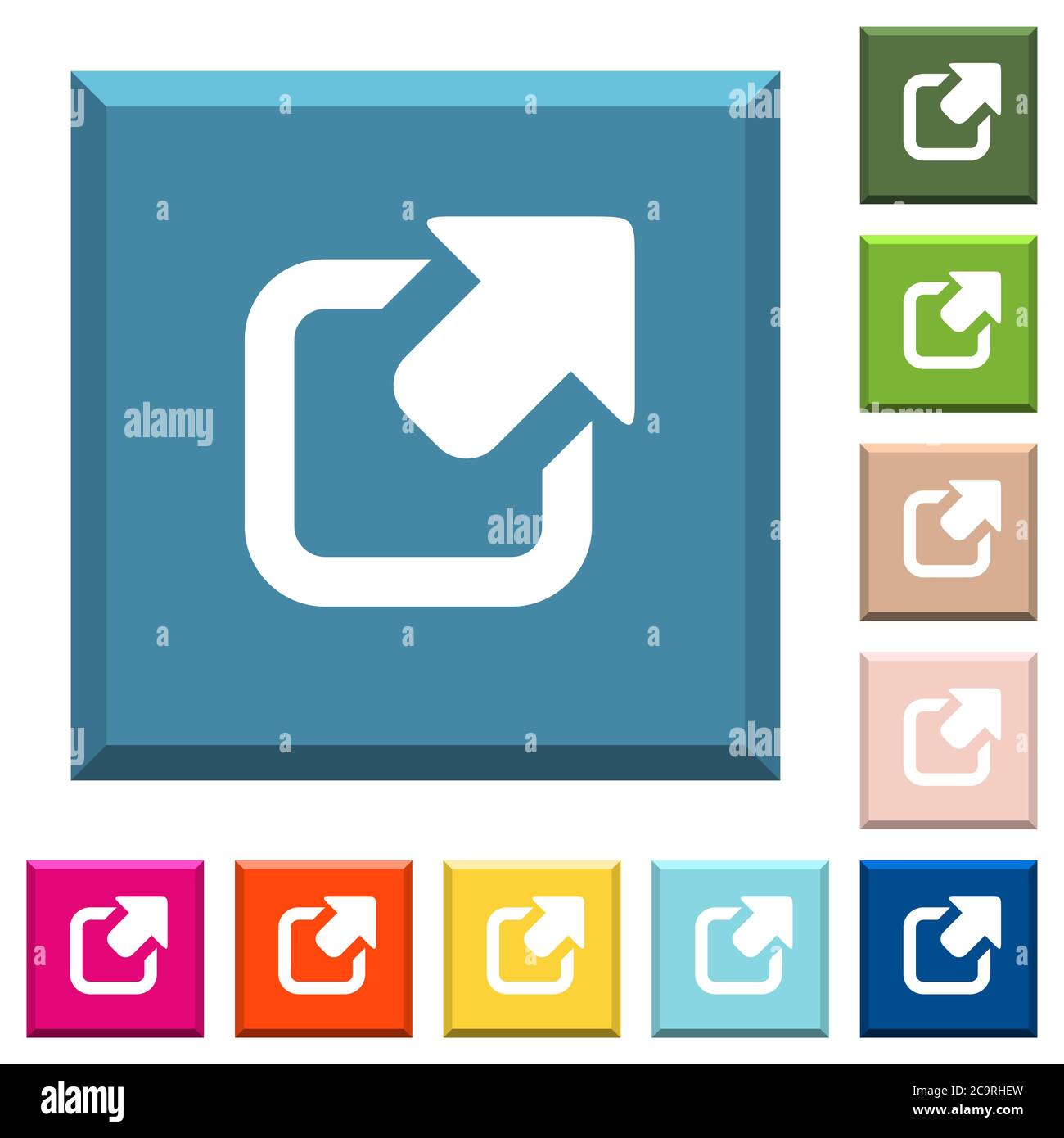 Export symbol with upper right arrow white icons on edged square ...