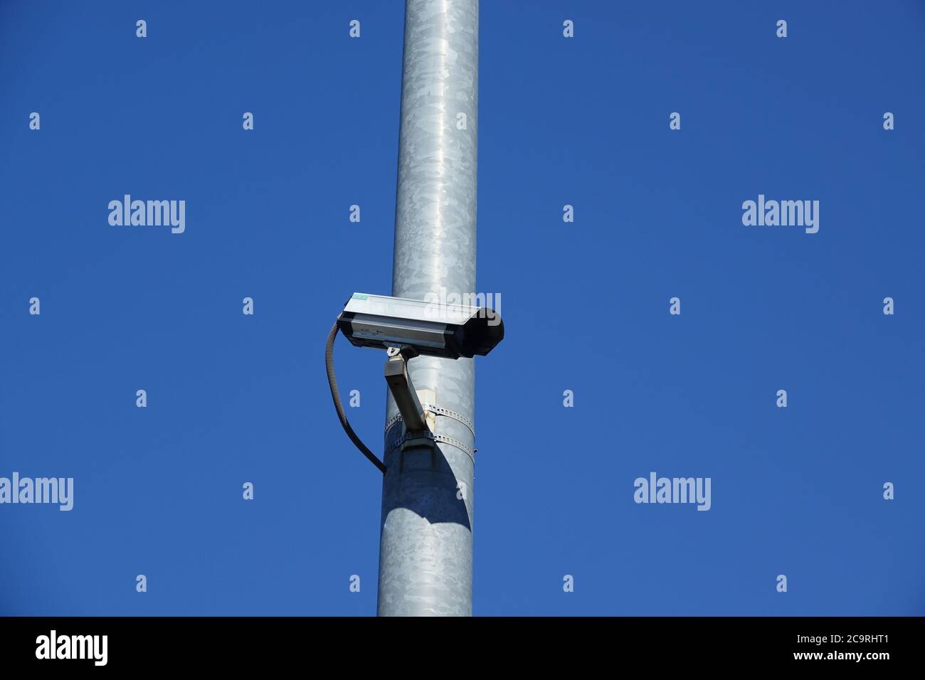 Berlin, Germany. 31st July, 2020. A surveillance camera is mounted on a ...