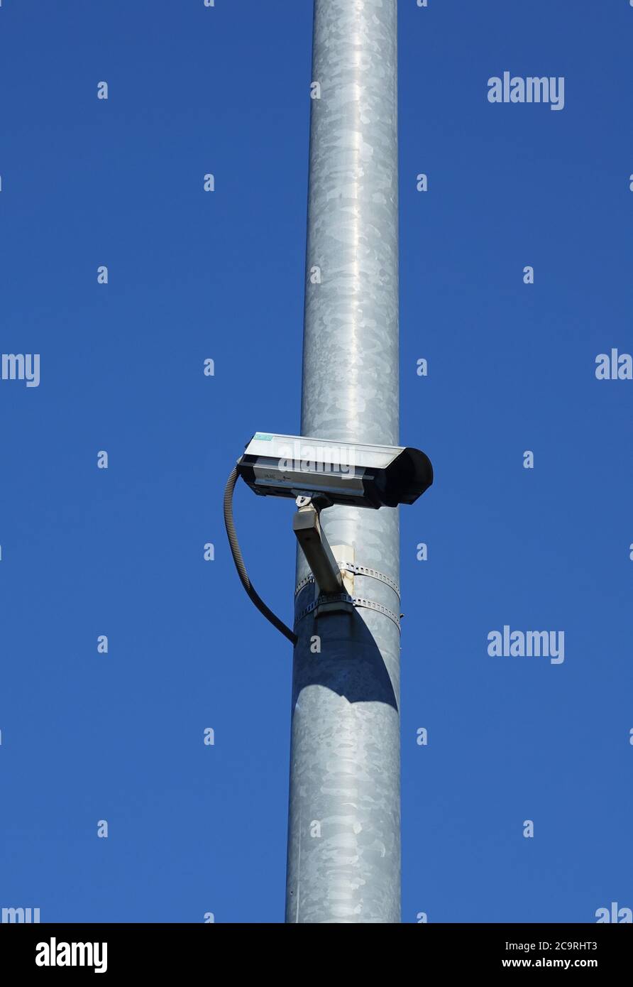 Berlin, Germany. 31st July, 2020. A surveillance camera is mounted on a ...