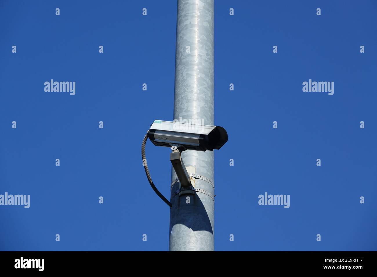 Berlin, Germany. 31st July, 2020. A surveillance camera is mounted on a ...