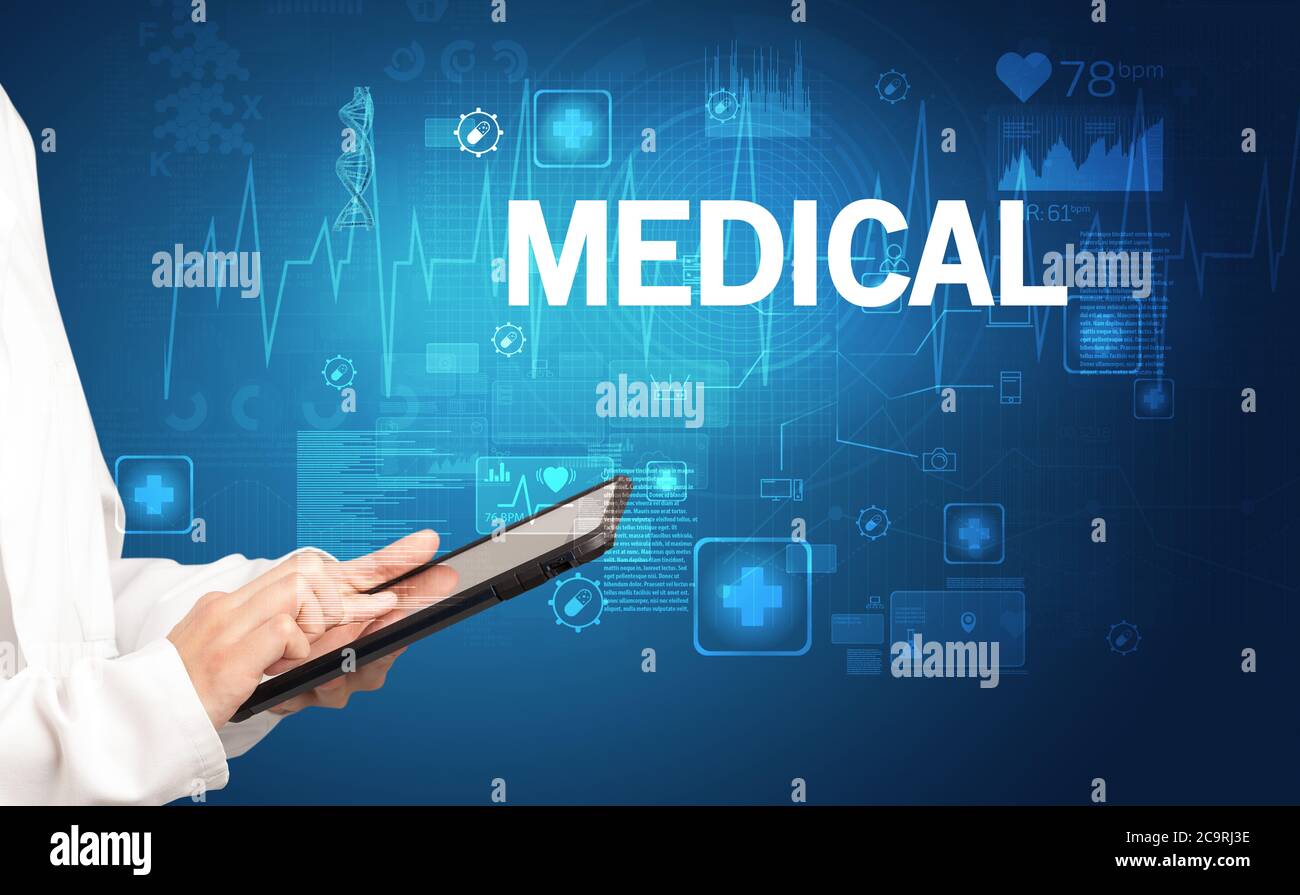 young doctor writing down notes with MEDICAL inscription, healthcare ...