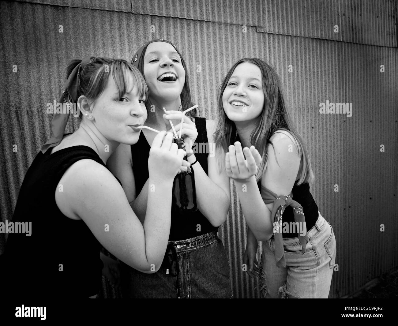 Teenagers girls Black and White Stock Photos & Images - Alamy