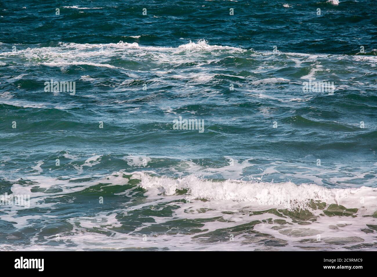 The sea storm wave with splashes closeup, wonderful view of seascape ...