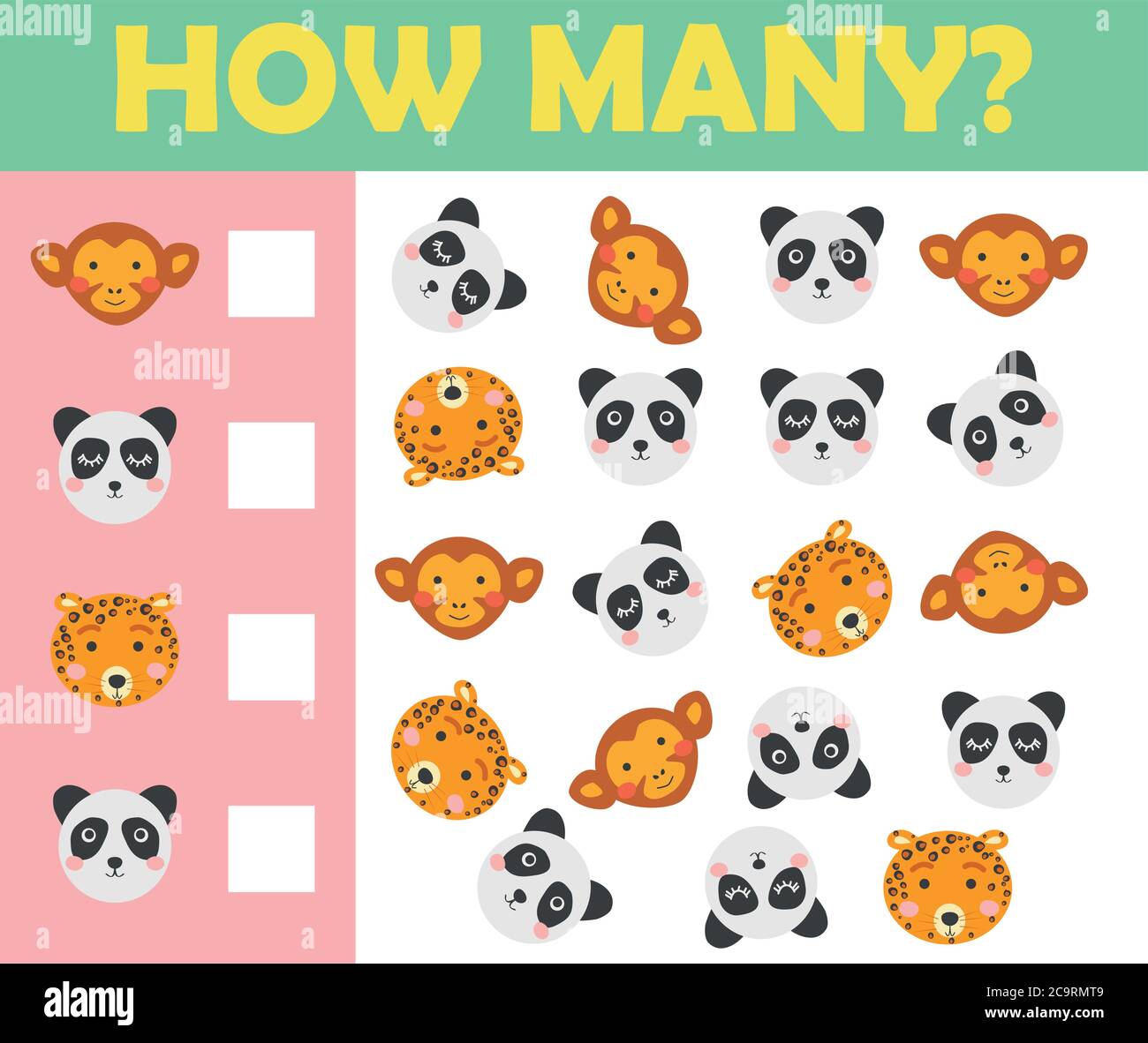 Cartoon Illustration of Education Mathematical Game of Animals Counting ...