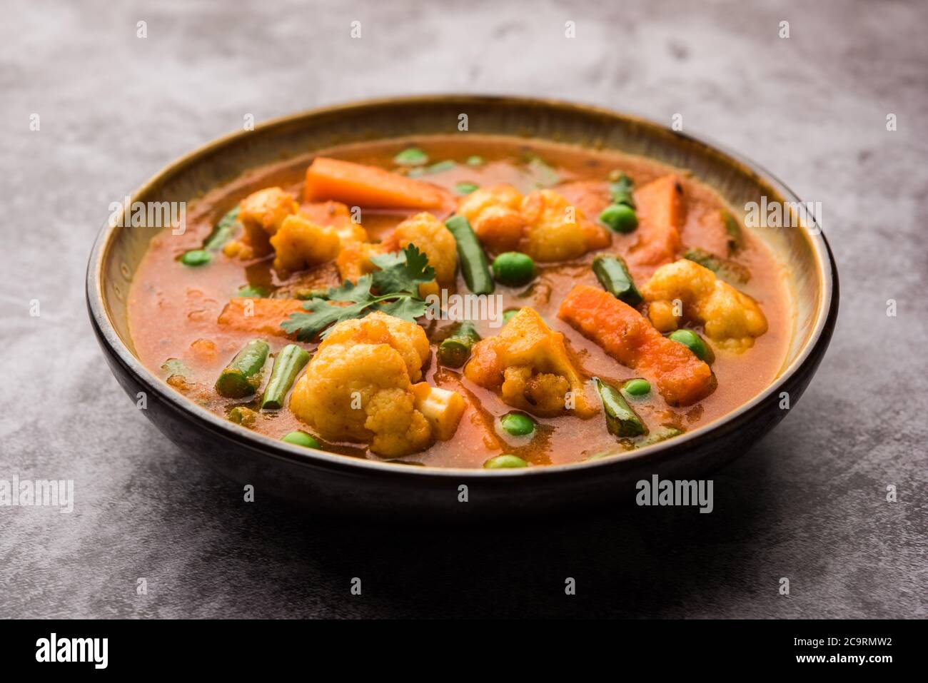 Mix Vegetable greavy recipe in a bowl, Indian restaurant style veg ...